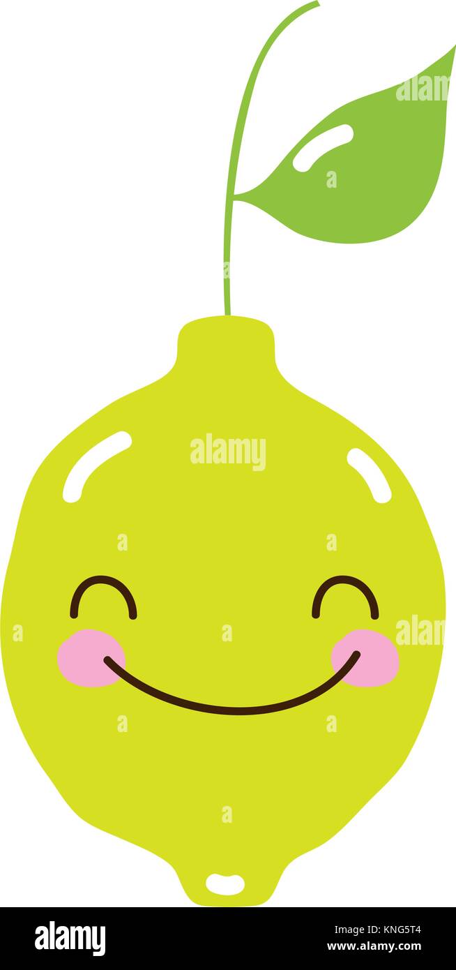 colorful cute lemon kawaii happy fruit Stock Vector Image & Art - Alamy