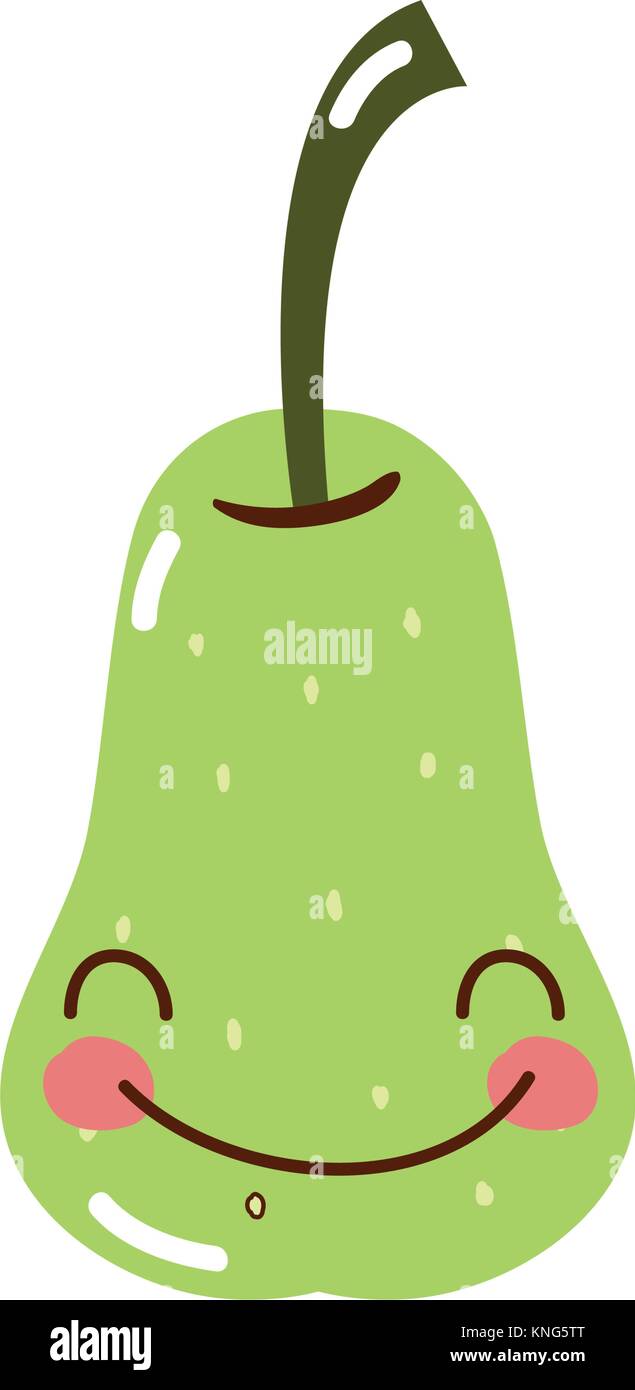 colorful cute pear kawaii happy fruit Stock Vector Image & Art - Alamy