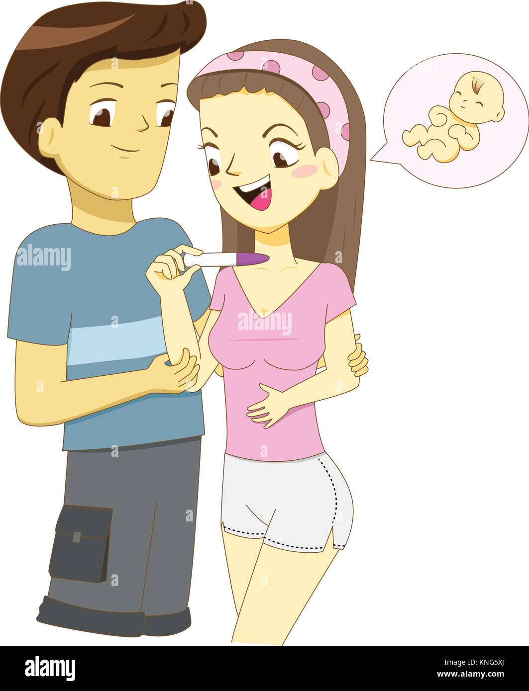 Couple Positive Pregnancy Test Stock Vector Images Alamy 3804