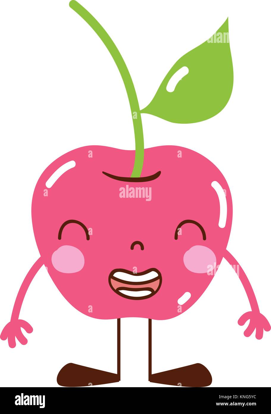 colorful kawaii apple smile fruit with arms and legs Stock Vector Image ...