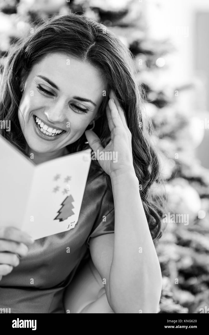 Postcard congratulation happy new Black and White Stock Photos & Images ...