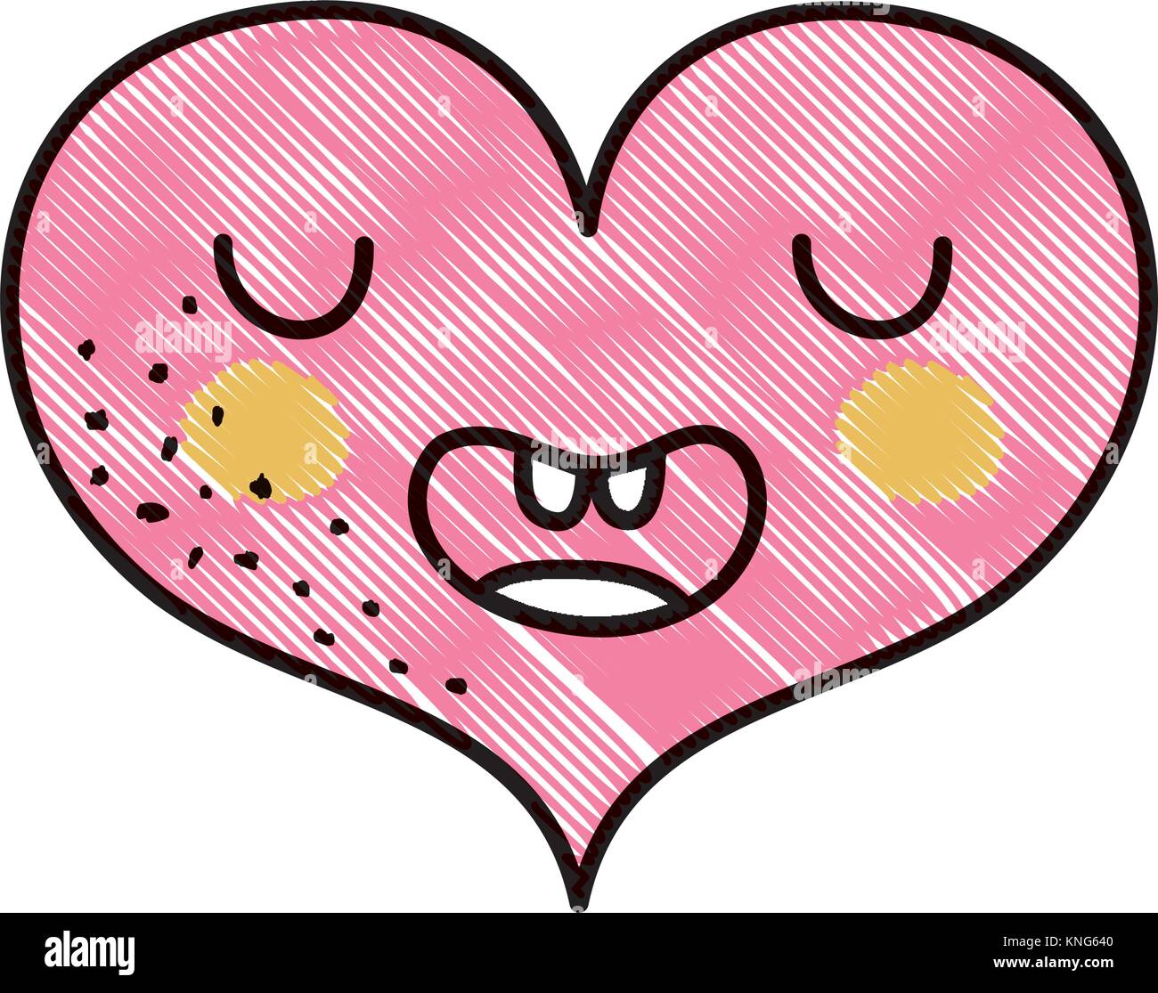 grated funny heart kawaii with facial expression Stock Vector Image ...