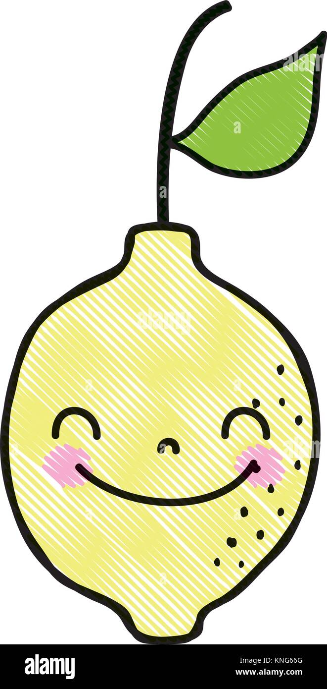 grated cute lemon kawaii happy fruit Stock Vector Image & Art - Alamy