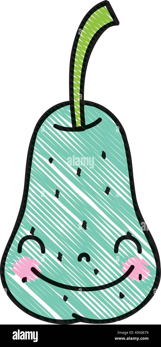 grated cute pear kawaii happy fruit Stock Vector Image & Art - Alamy