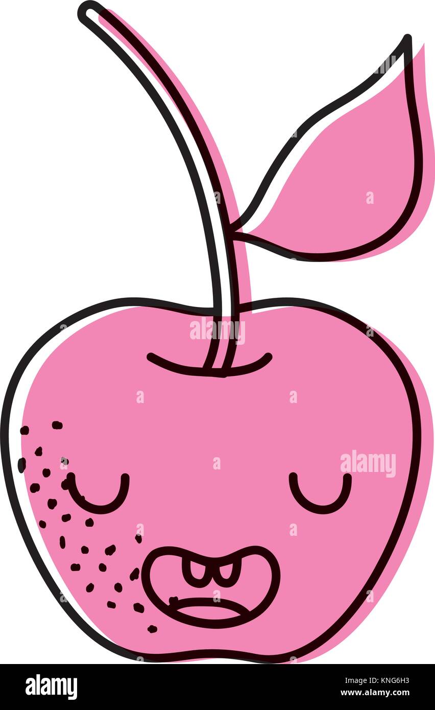 color cute apple kawaii funny fruit Stock Vector Image & Art - Alamy