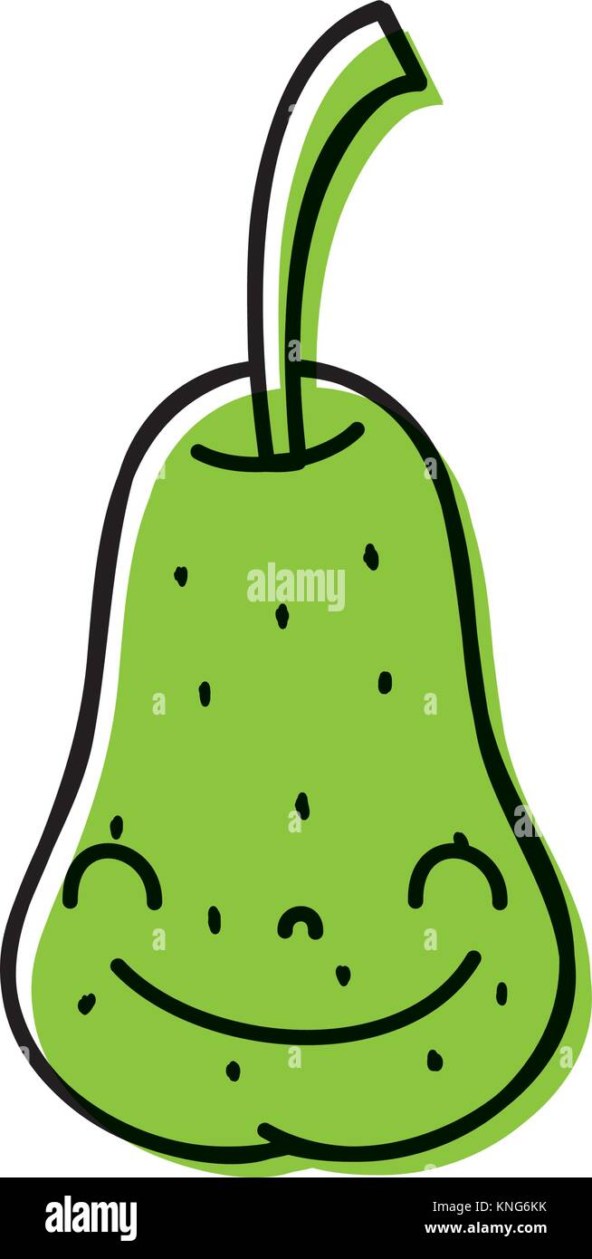color cute pear kawaii happy fruit Stock Vector Image & Art - Alamy