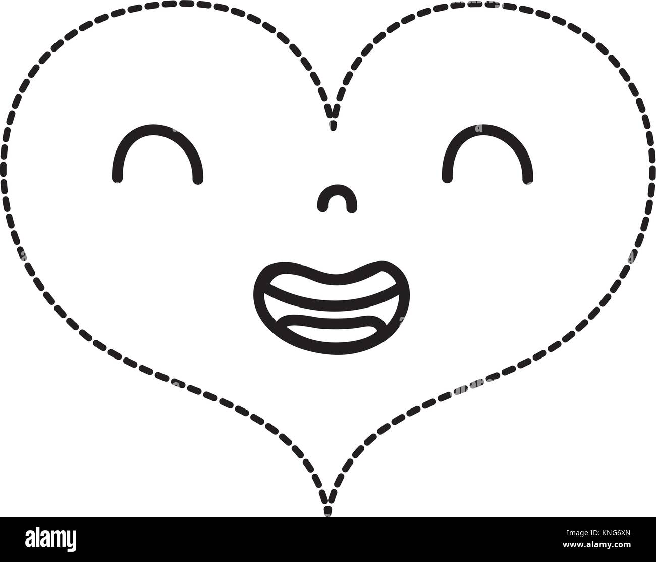 dotted shape smile heart kawaii with facial expression Stock Vector ...