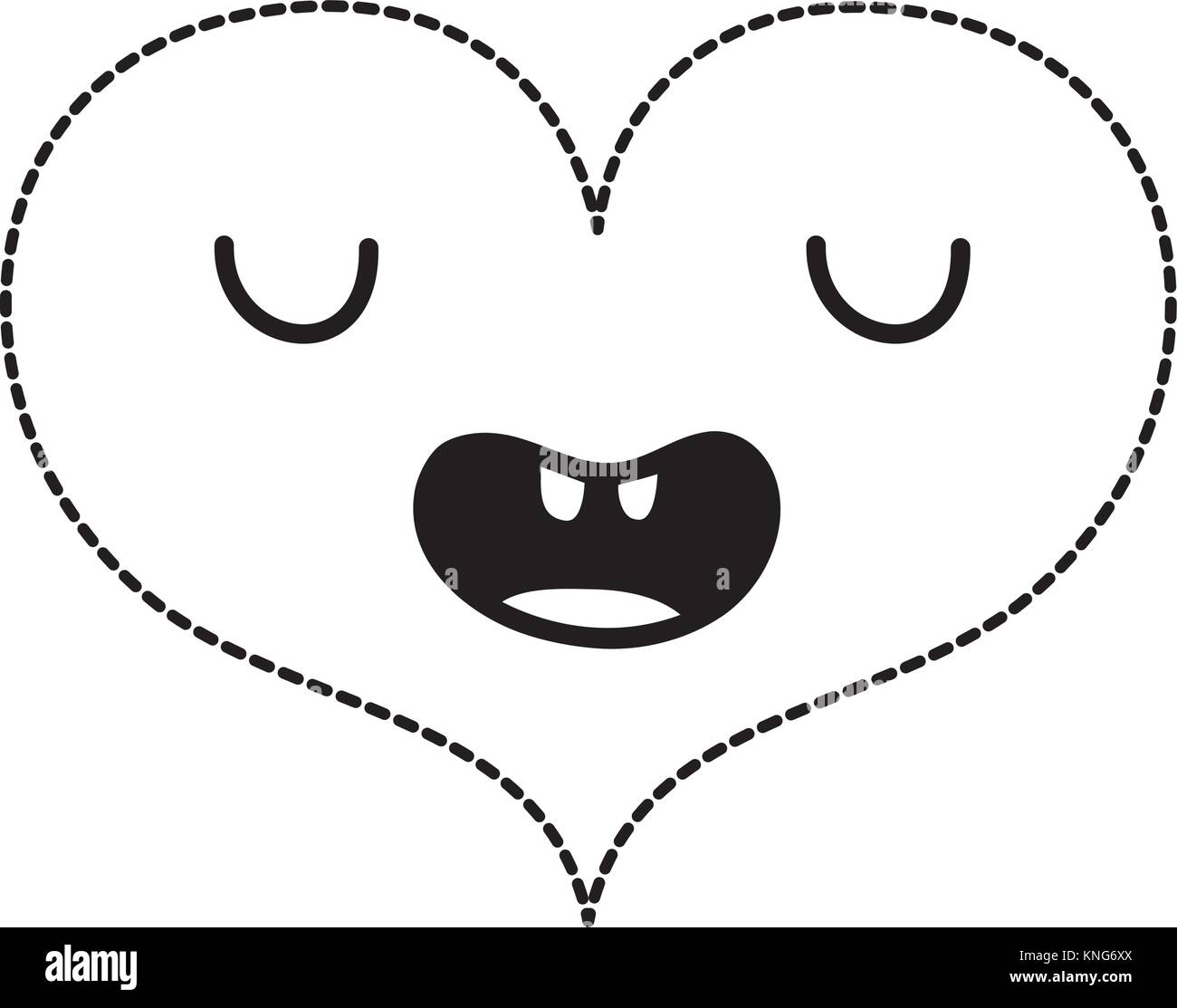 dotted shape funny heart kawaii with facial expression Stock Vector ...