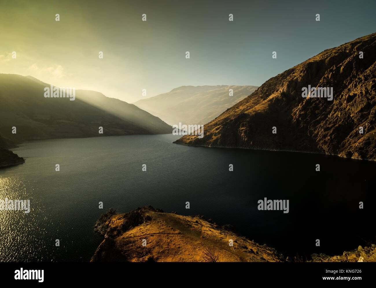 sunrise at dam Stock Photo - Alamy