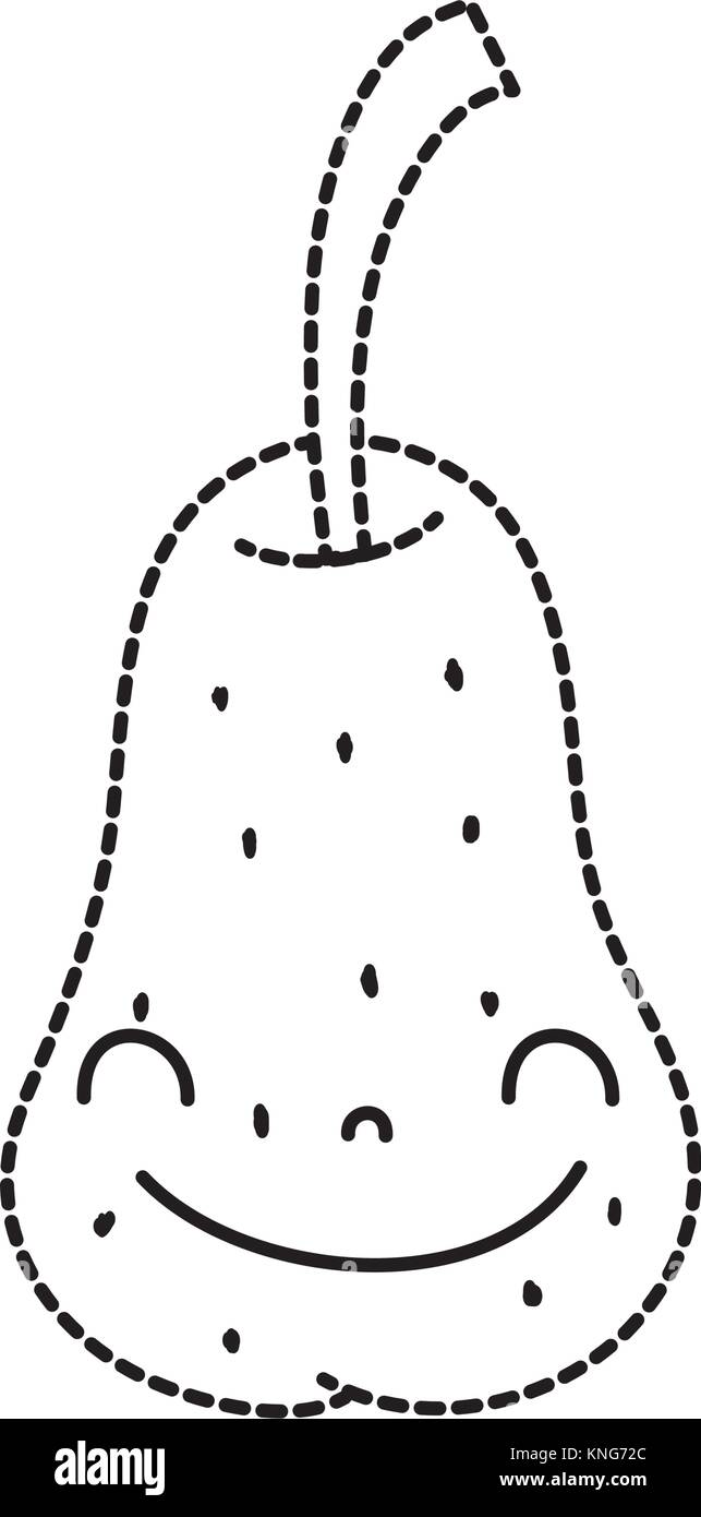 dotted shape cute pear kawaii happy fruit Stock Vector Image & Art - Alamy