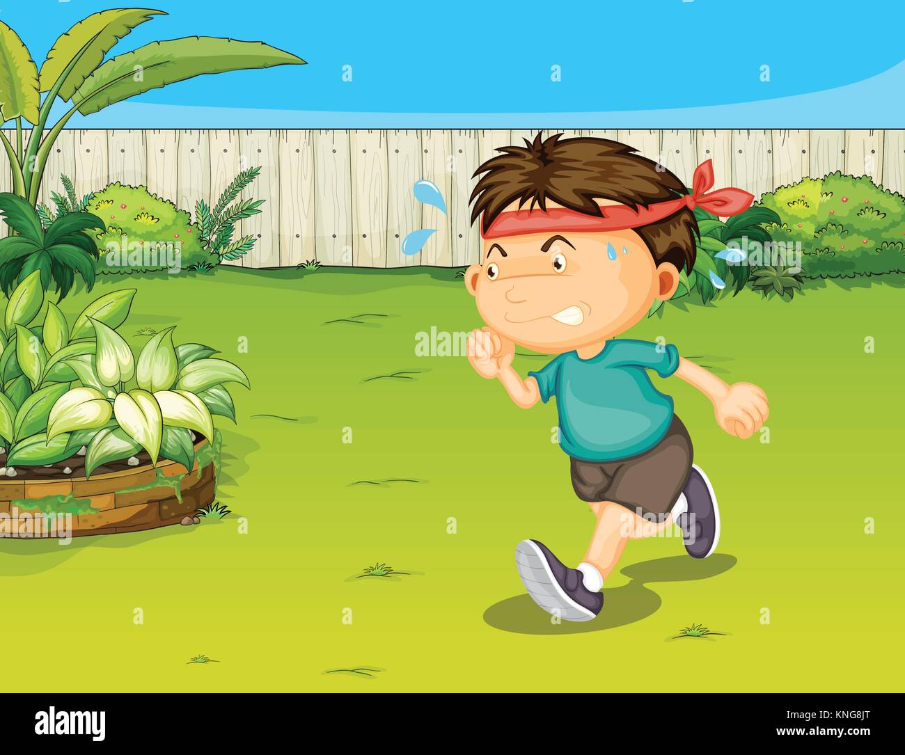 Illustration of a boy in a beautiful nature Stock Vector Image & Art ...