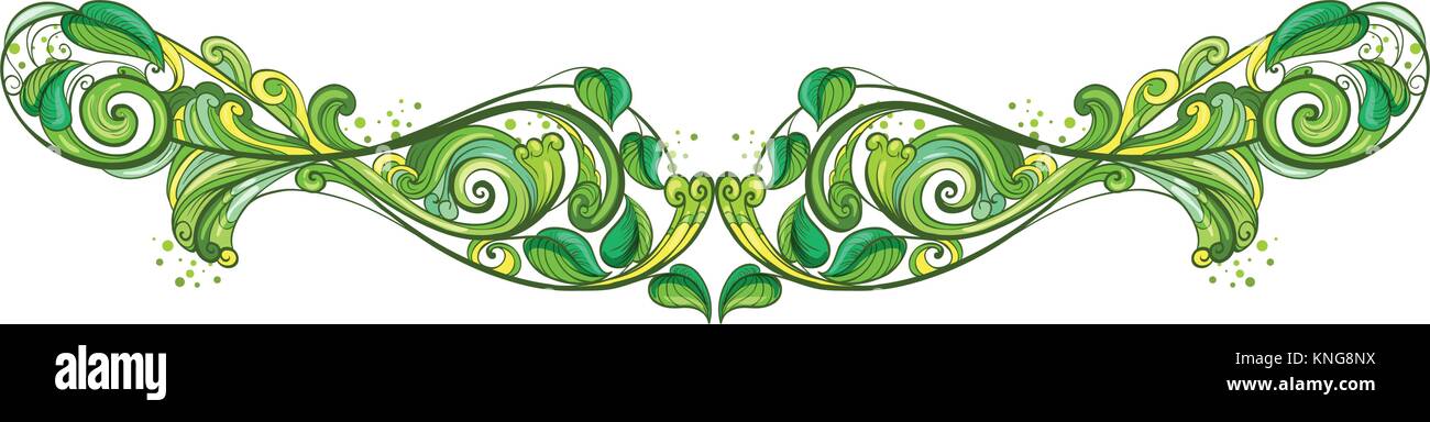 Illustration of a leafy design frame on a white background Stock Vector ...