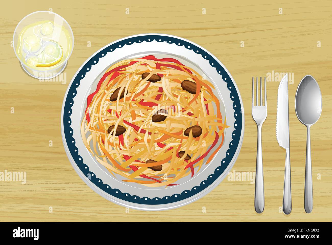Asian dining table Stock Vector Images - Alamy