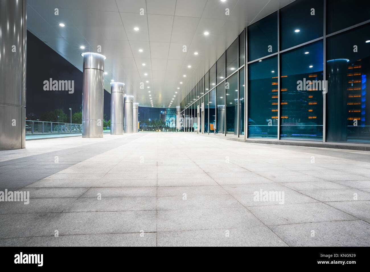empty brick floor front of modern building in Shanghai Stock Photo - Alamy