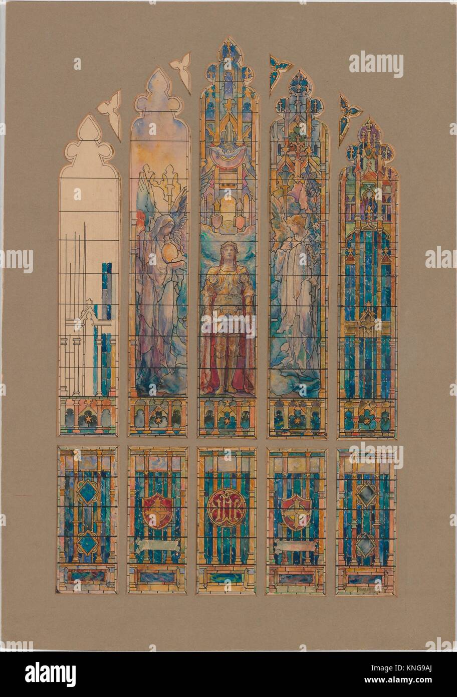 Design for memorial window. Artist: Frederick Wilson, 1858-1932; Maker ...