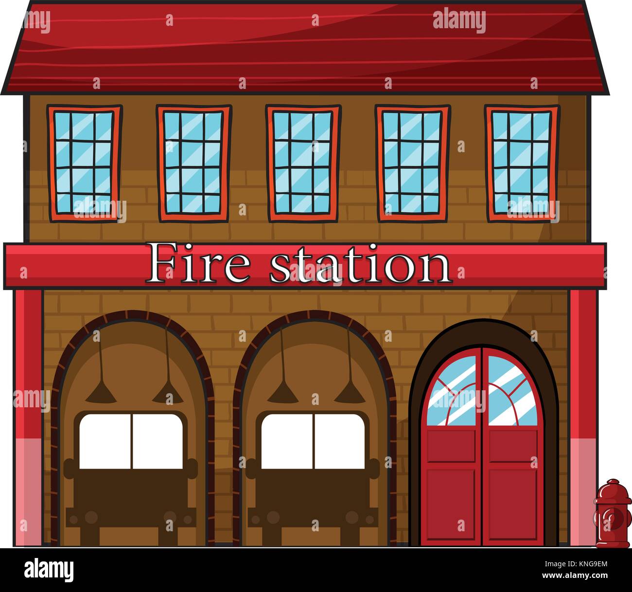 Illustration of a fire station on a white background Stock Vector Image ...