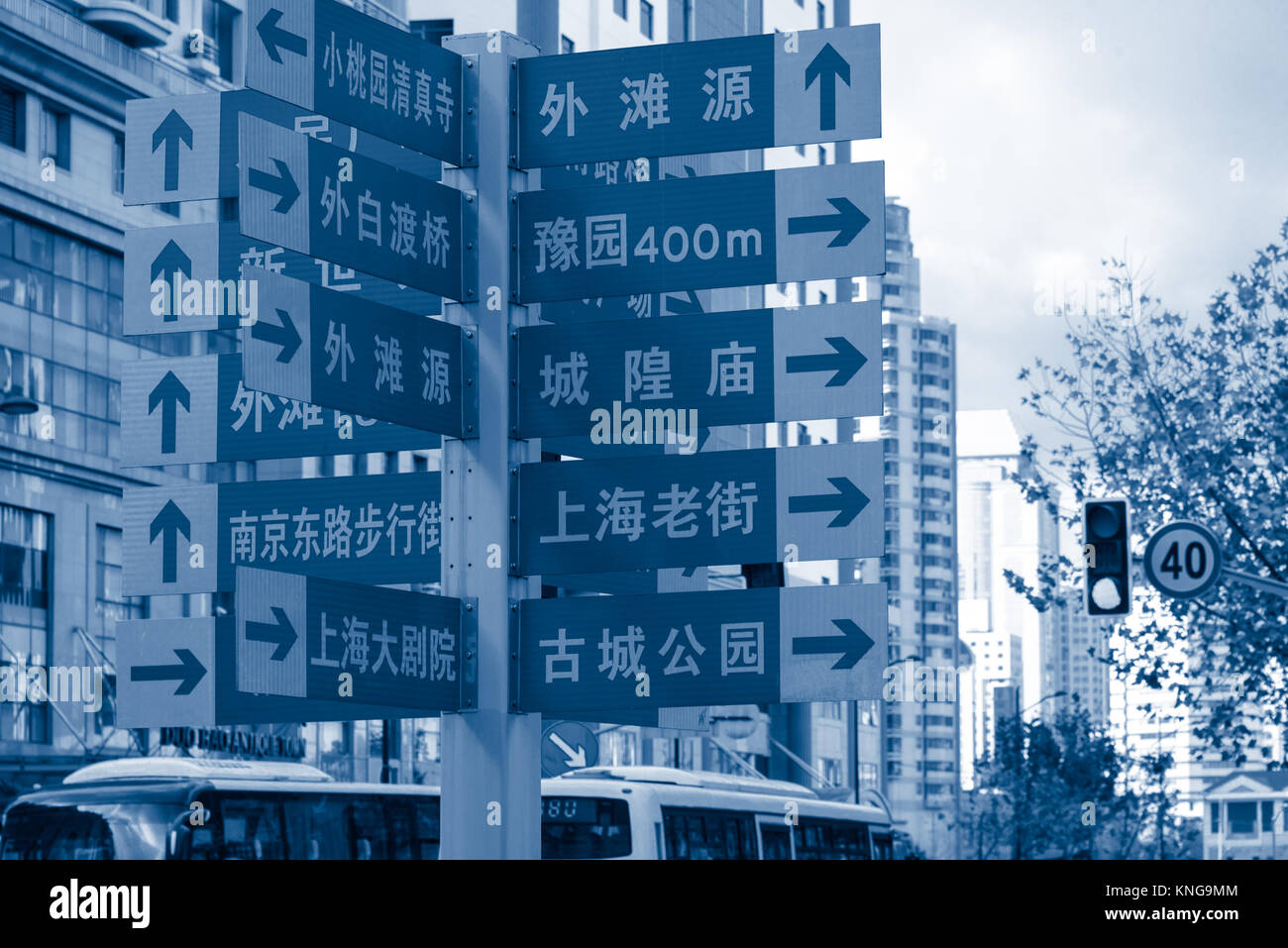 street signpost in modern city of China Stock Photo - Alamy