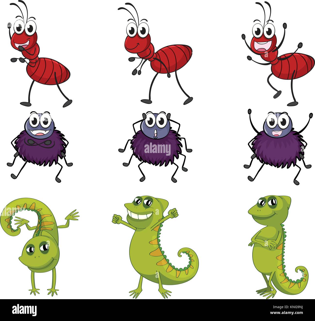Happy cartoon red ant standing hi-res stock photography and images - Alamy