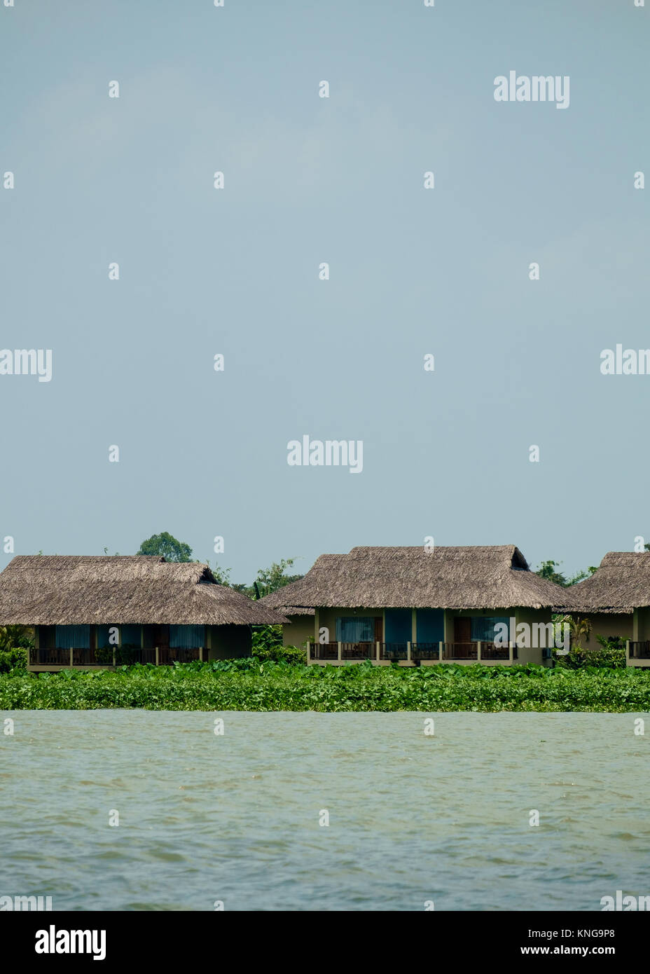Thatched Houses along the Mekong River Stock Photo - Alamy