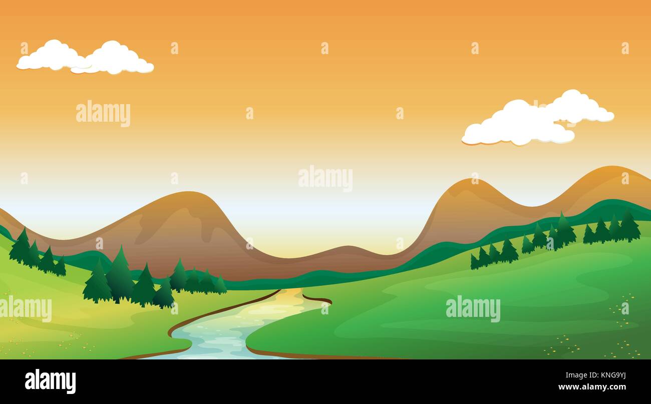 Nice view river background Stock Vector Images - Alamy