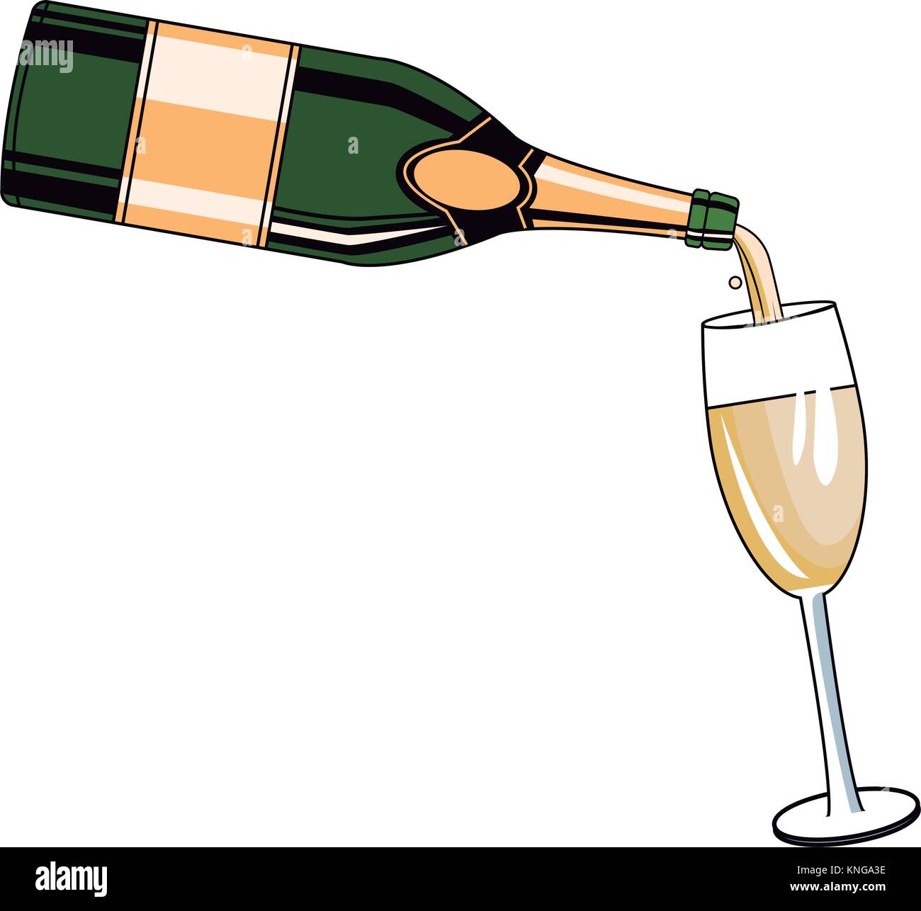 serving champagne on cup pop art Stock Vector Image & Art - Alamy