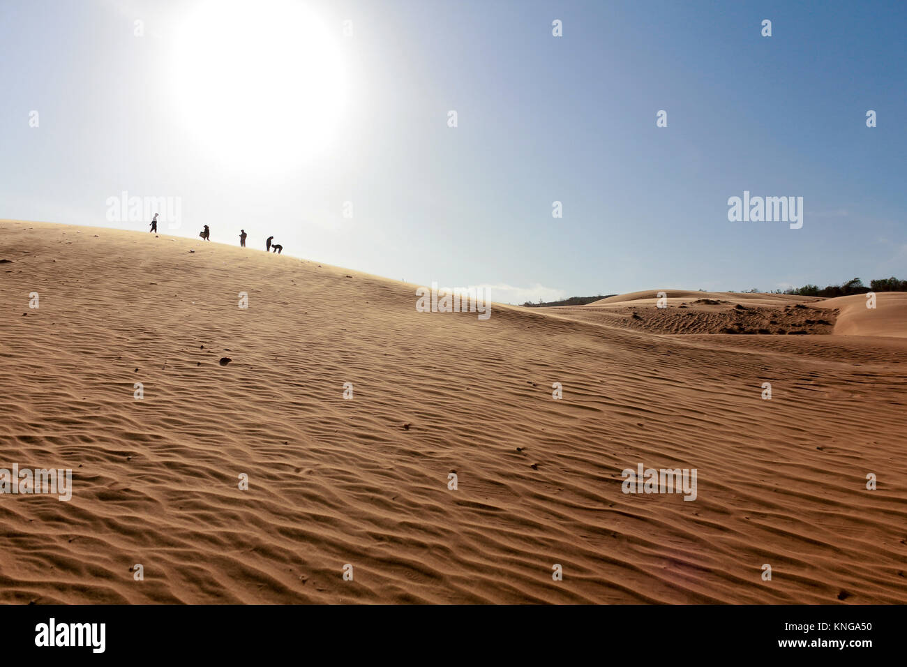 Beauty of Landscape desert, Red Sand Dune Mui Ne in Vietnam on Sunny ...