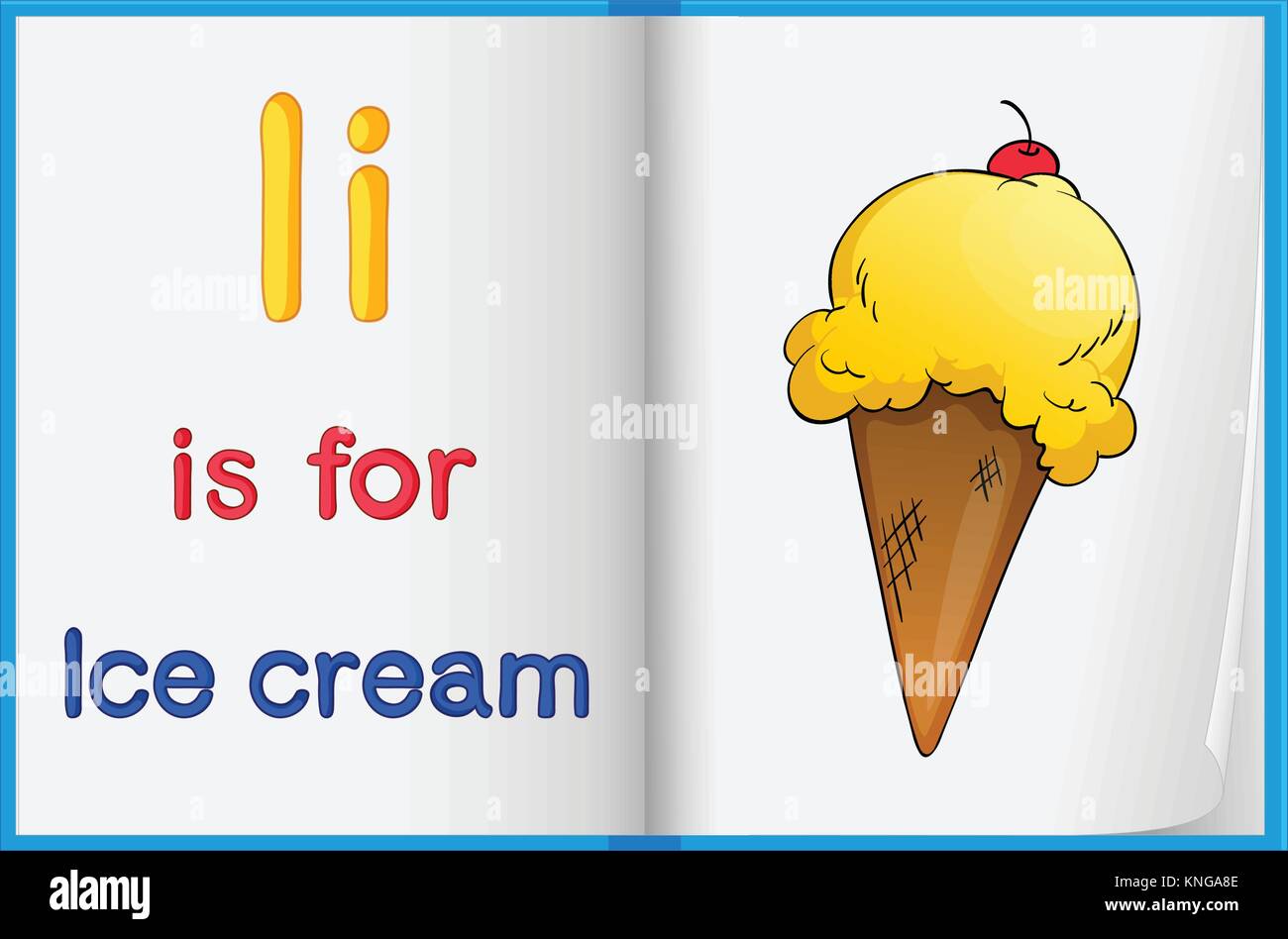 Illustration of ice cream in a book on a white background Stock Vector ...
