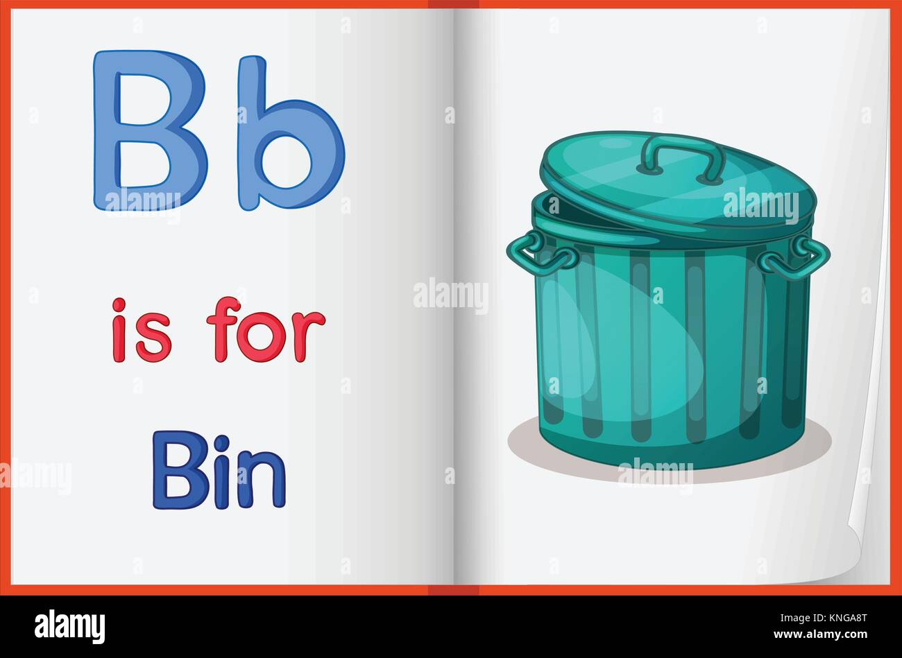 Illustration of a bin in a book on a white background Stock Vector ...