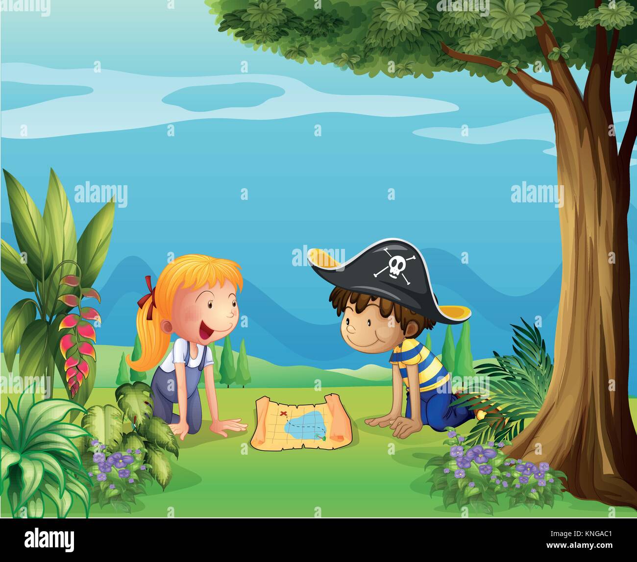 Illustration of the adventurous kids Stock Vector Image & Art - Alamy
