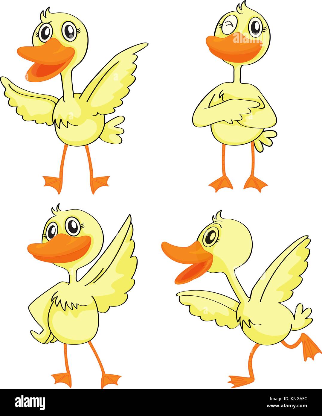 Illustration of four ducklings on a white background Stock Vector Image ...