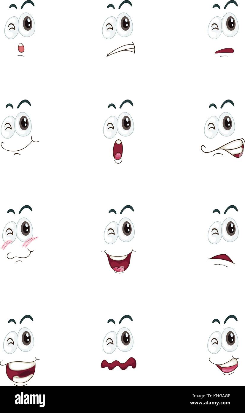 illustration of faces on a white background Stock Vector Image & Art ...