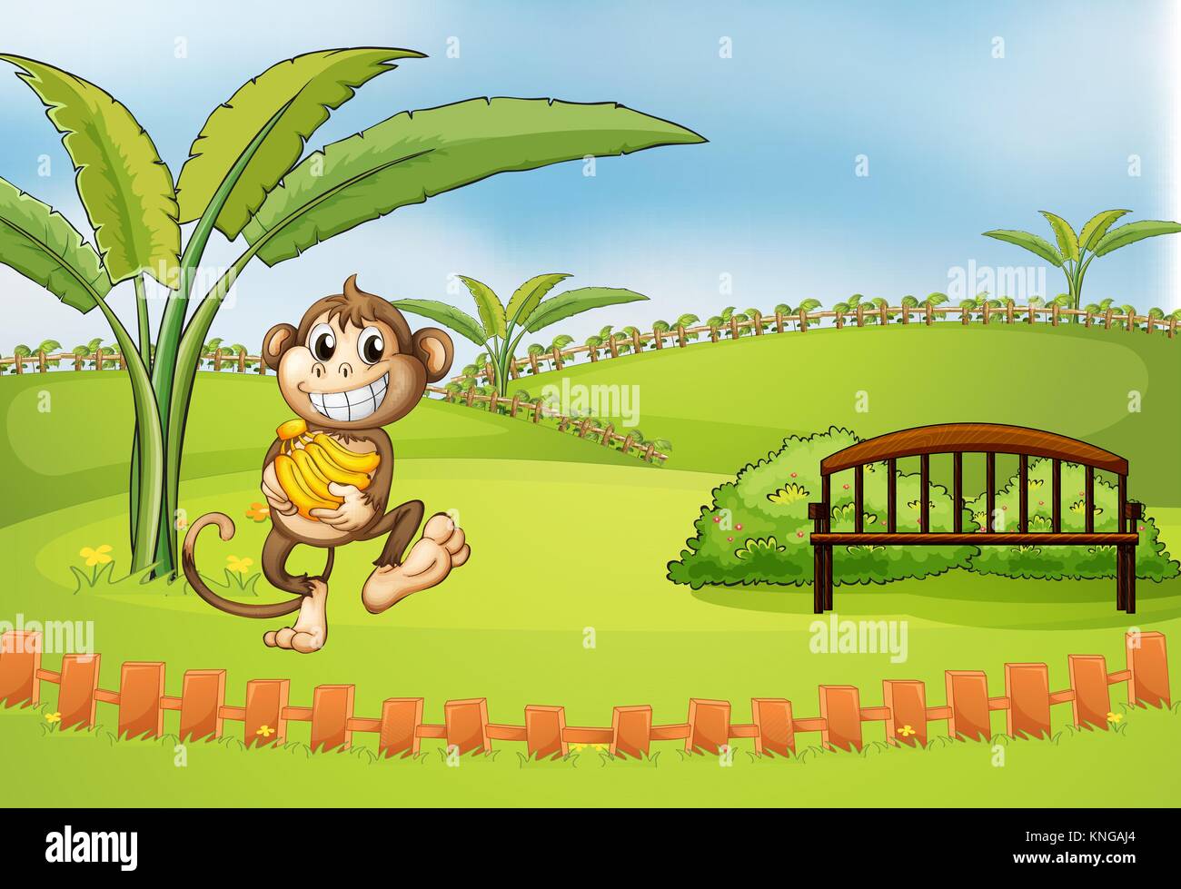 Illustration of a playful monkey Stock Vector Image & Art - Alamy