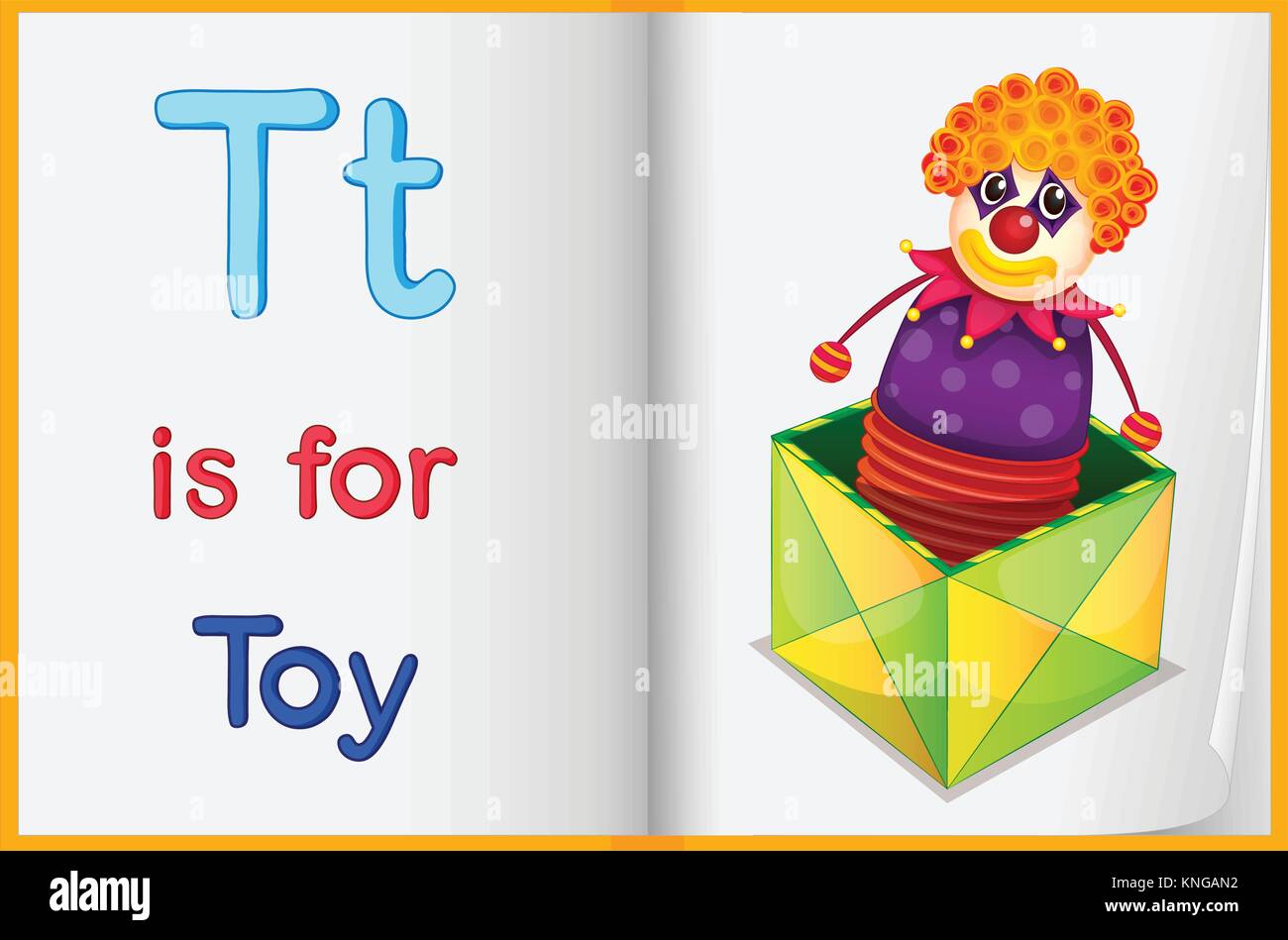 Illustration of a toy in a book on a white background Stock Vector ...