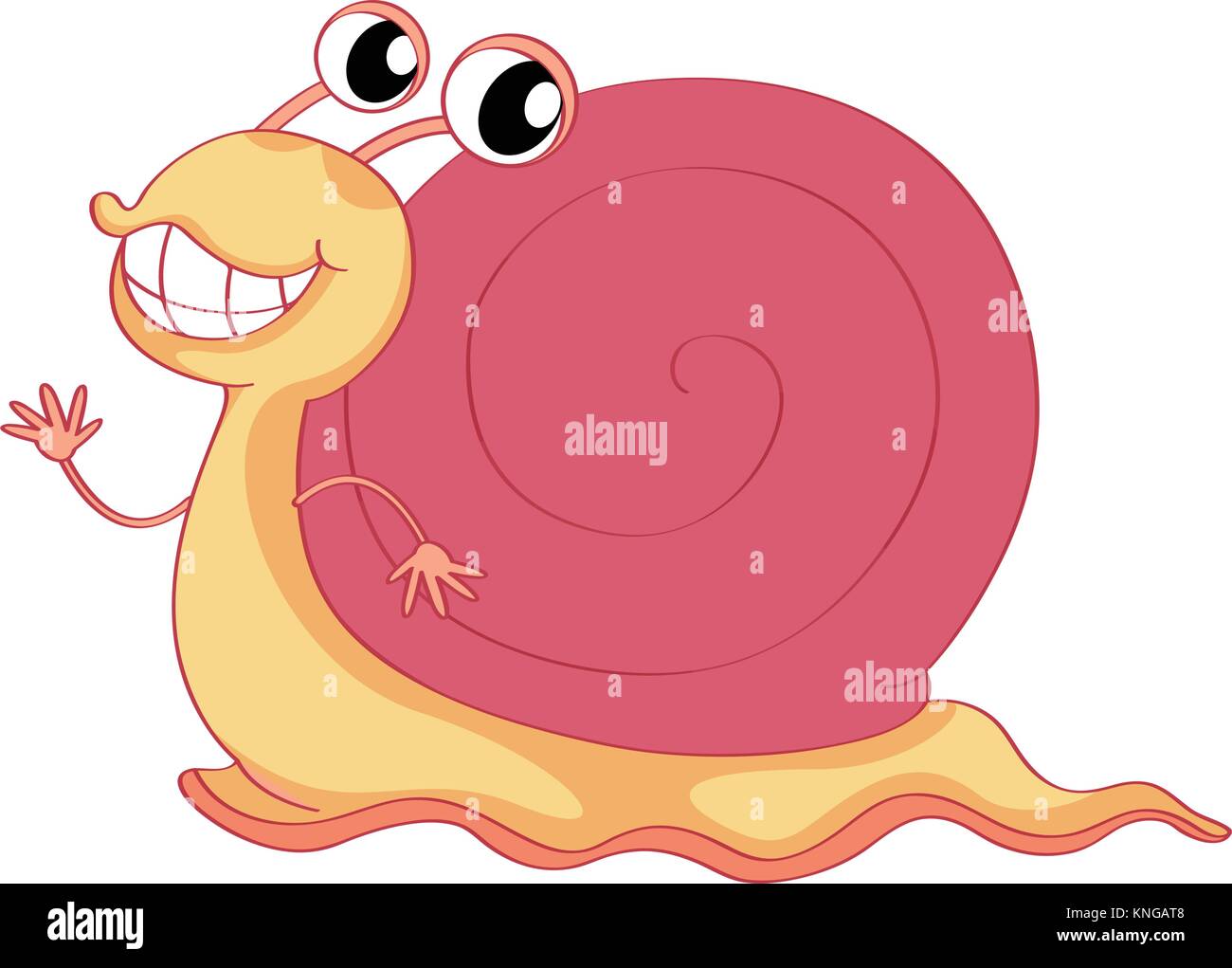 Illustration of a smiling snail on a white background Stock Vector ...