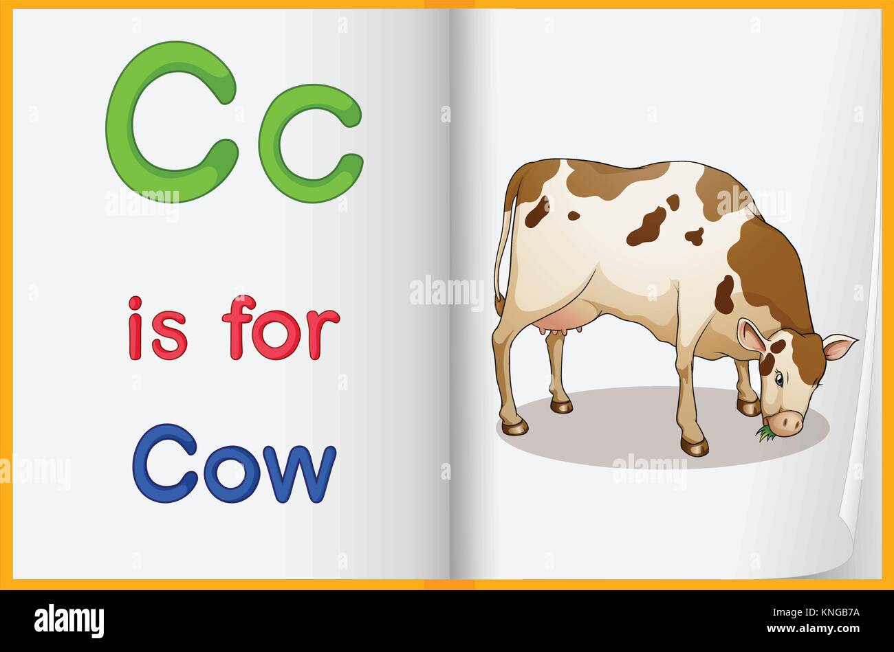 Illustration of a cow in a book on a white background Stock Vector ...