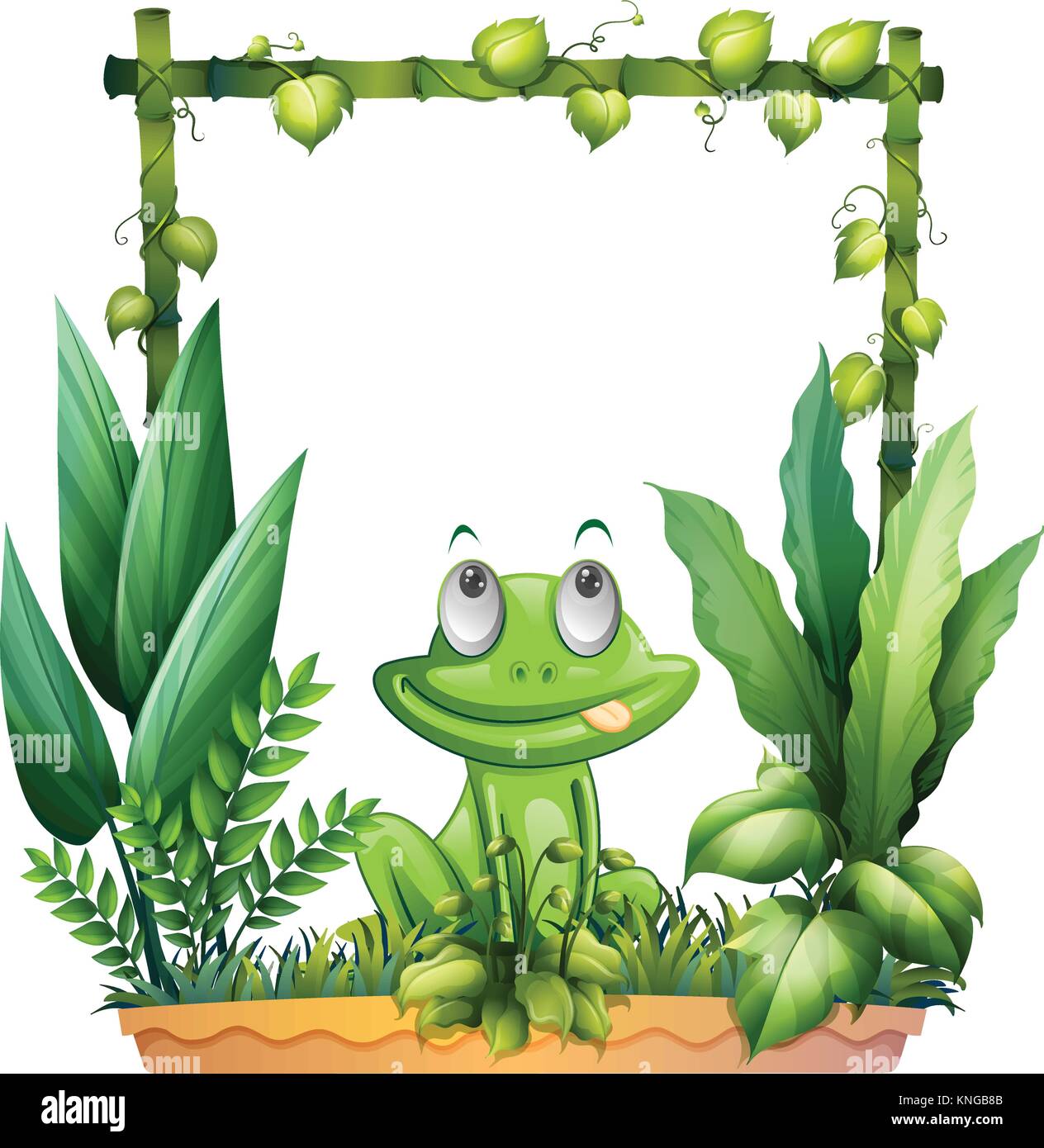 Illustration of a frog thinking on a white background Stock Vector ...