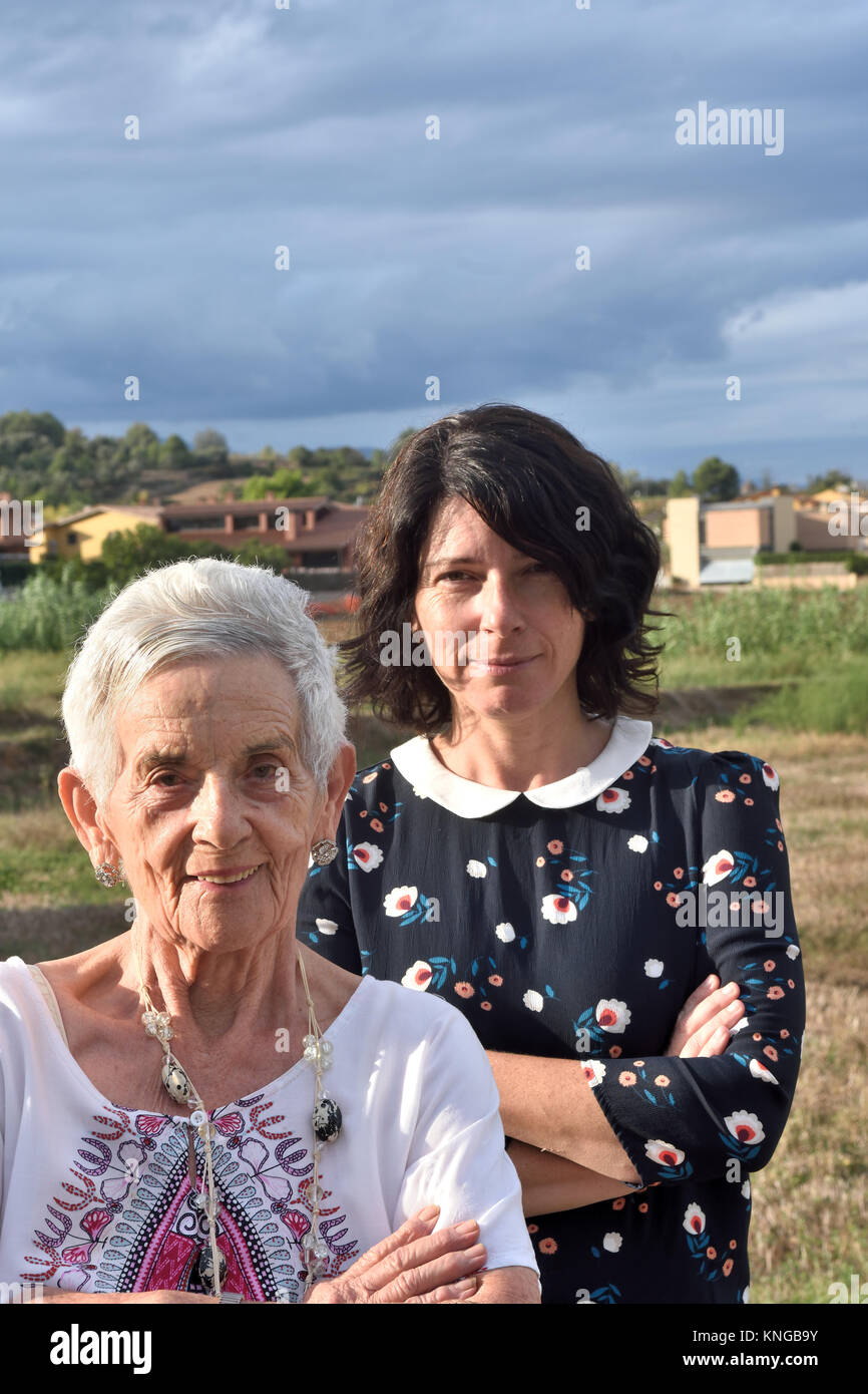 portrait of two women outdoors Stock Photo - Alamy