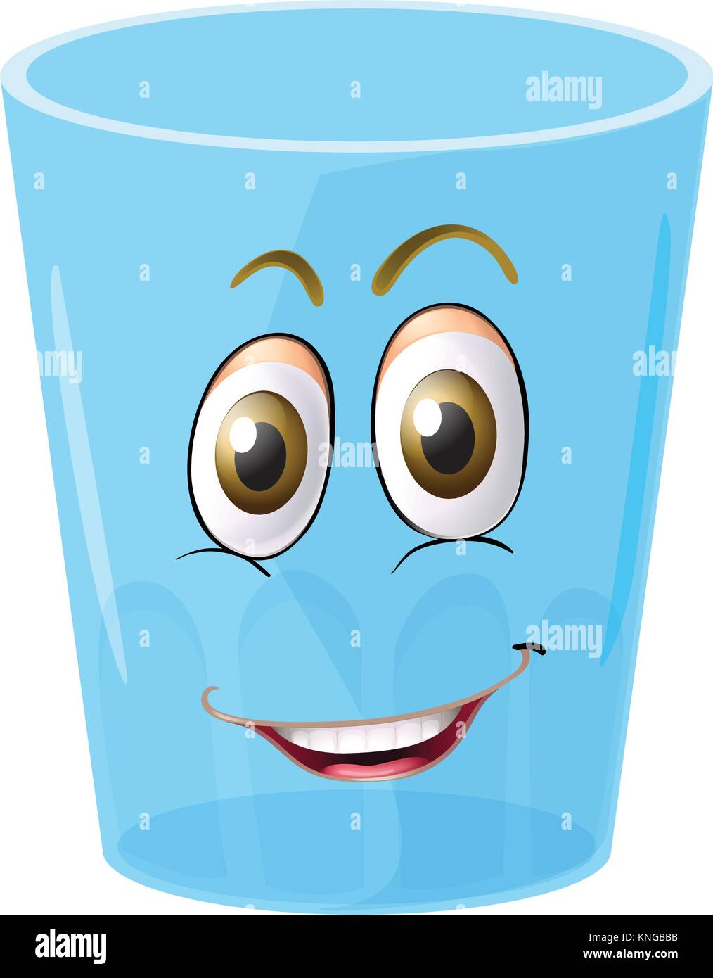 illustration of a glass with face on a white background Stock Vector ...