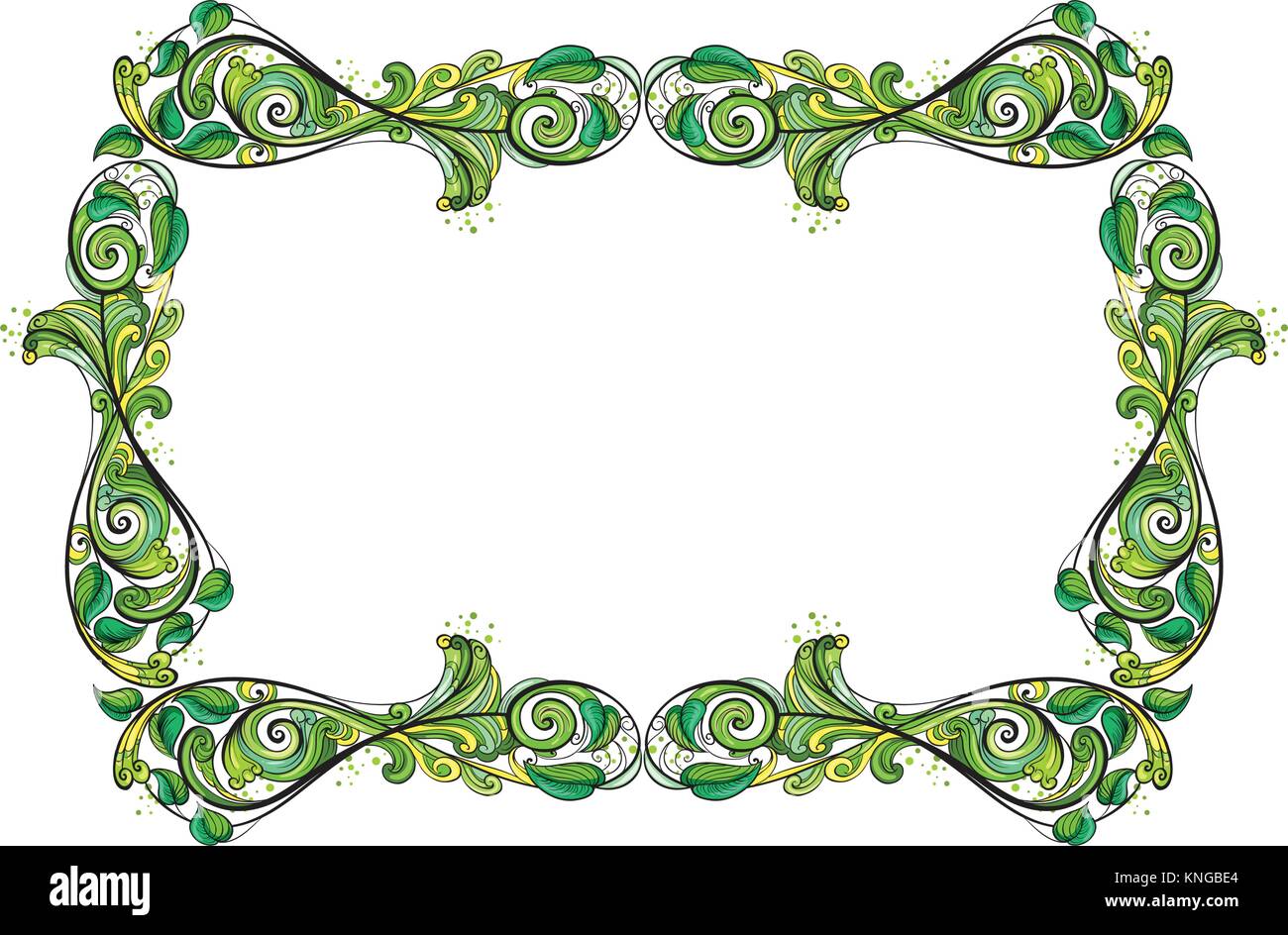 Illustration of a green border on a white background Stock Vector Image ...