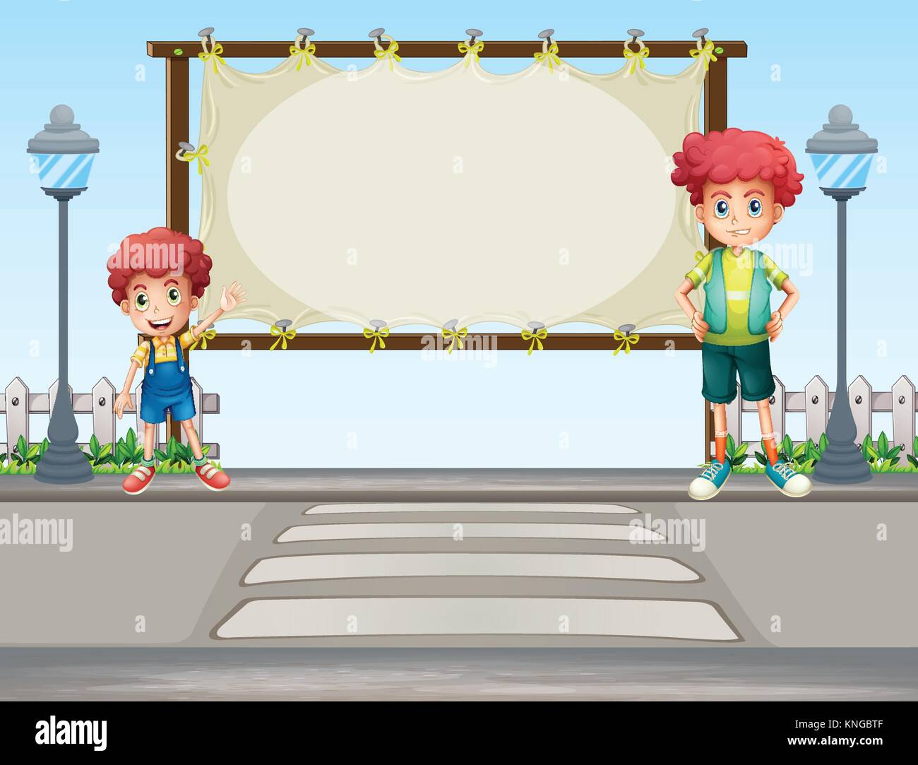 Two little boys friends not girls Stock Vector Images - Alamy