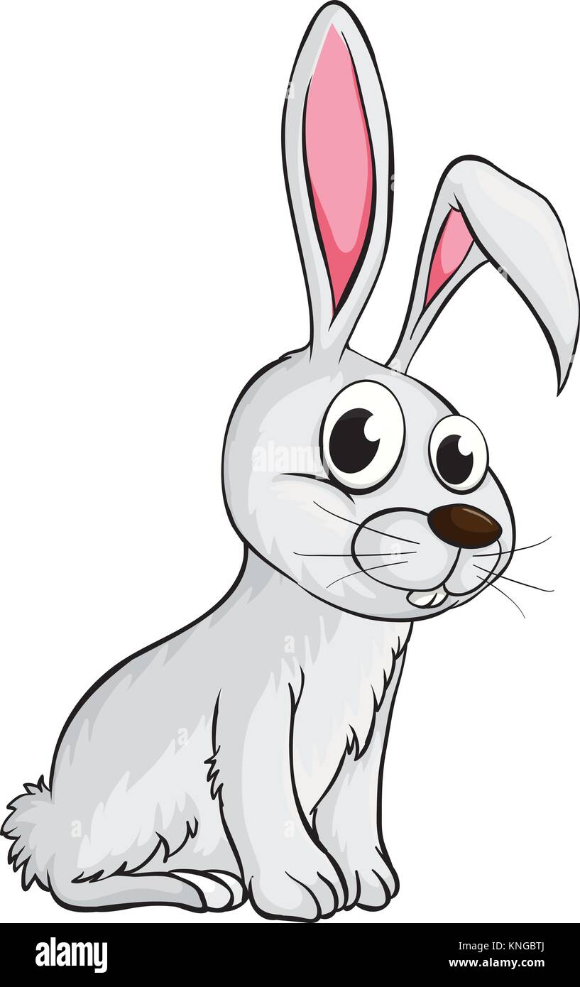 Illustration of a smiling rabbit on a white background Stock Vector ...