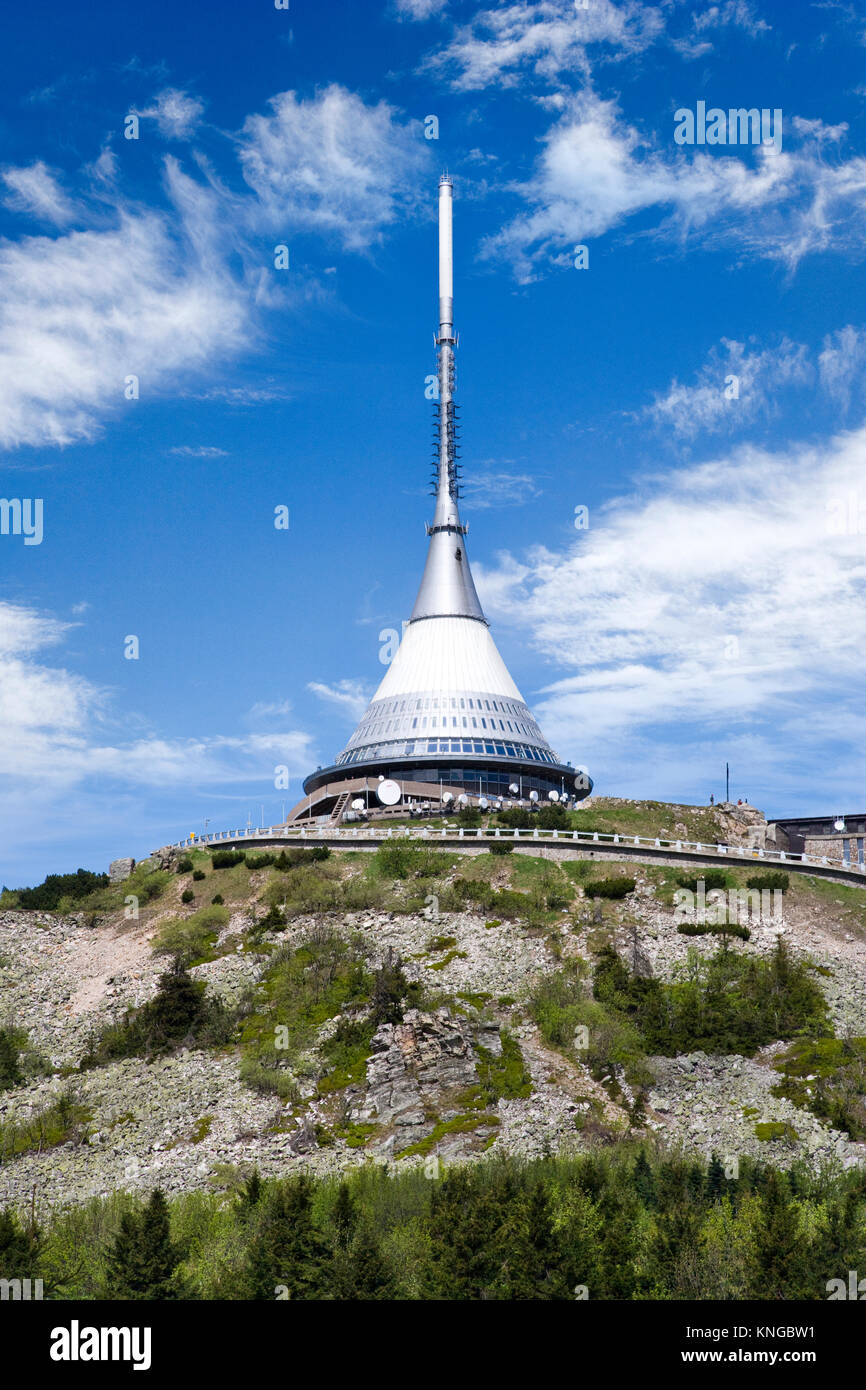 Jested mount and broadcaster near Liberec, Ore mountains, Czech ...