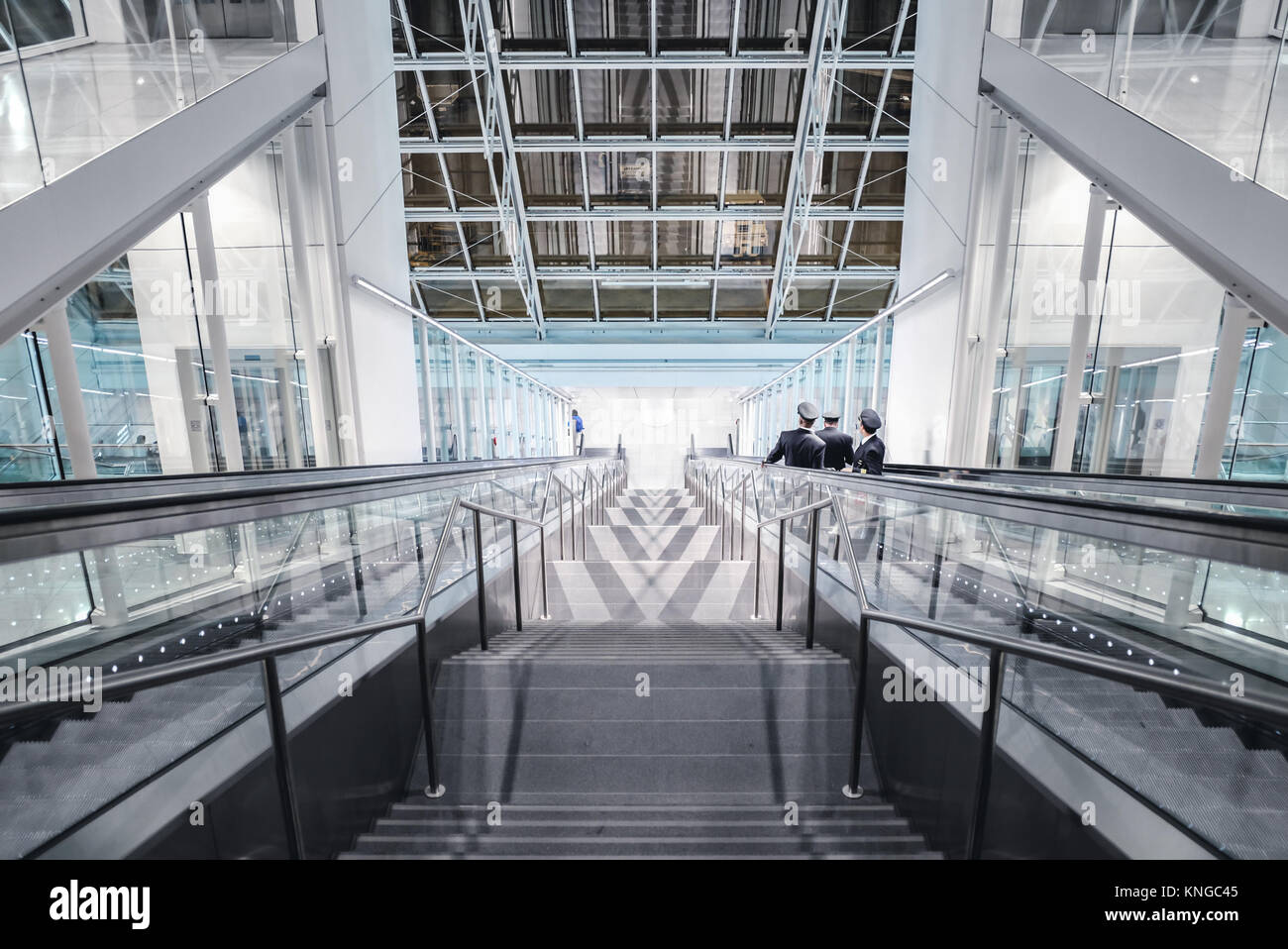 Stairs down in the hall Stock Photo - Alamy