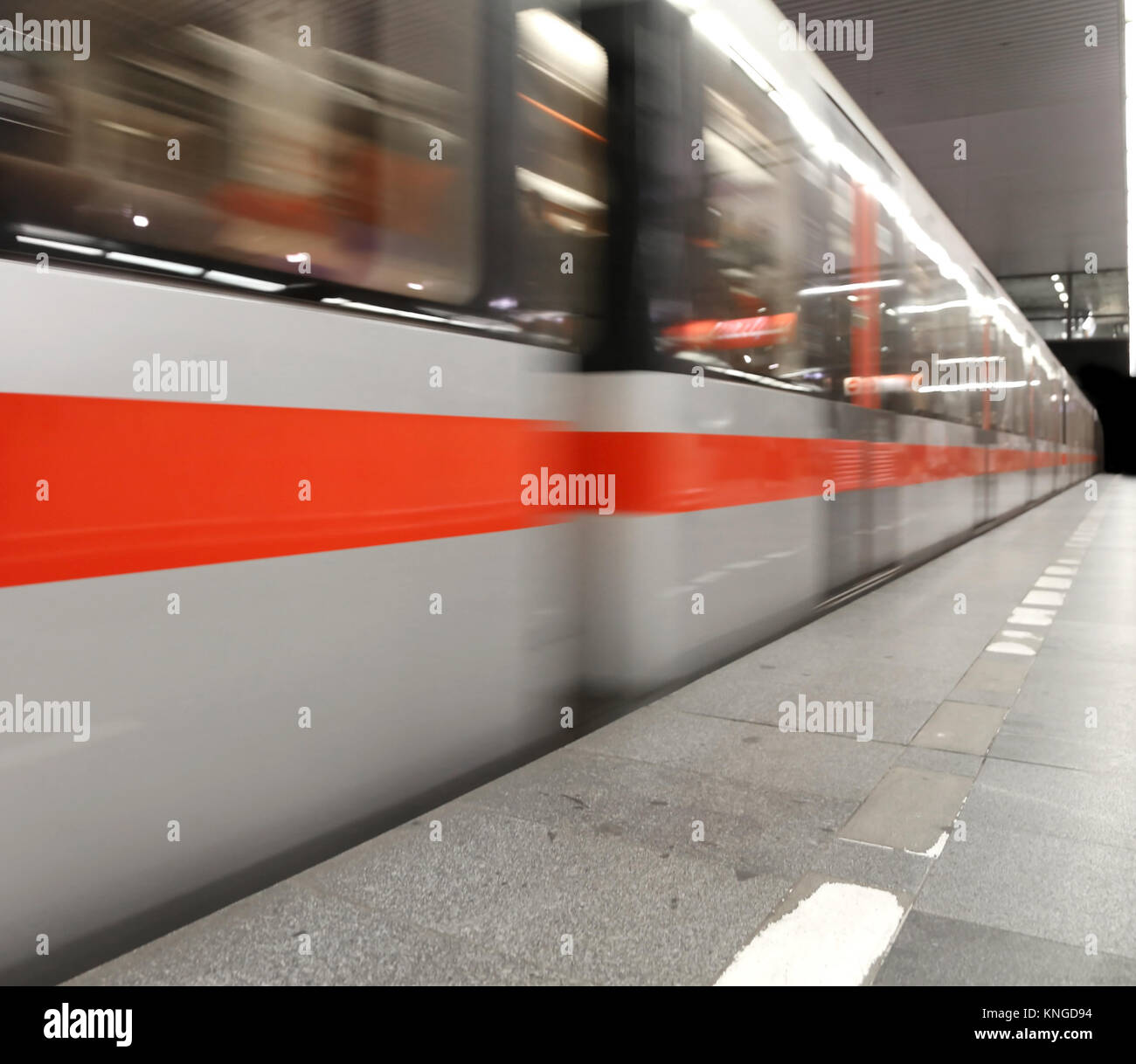 subway station with fast wagons in movement Stock Photo - Alamy