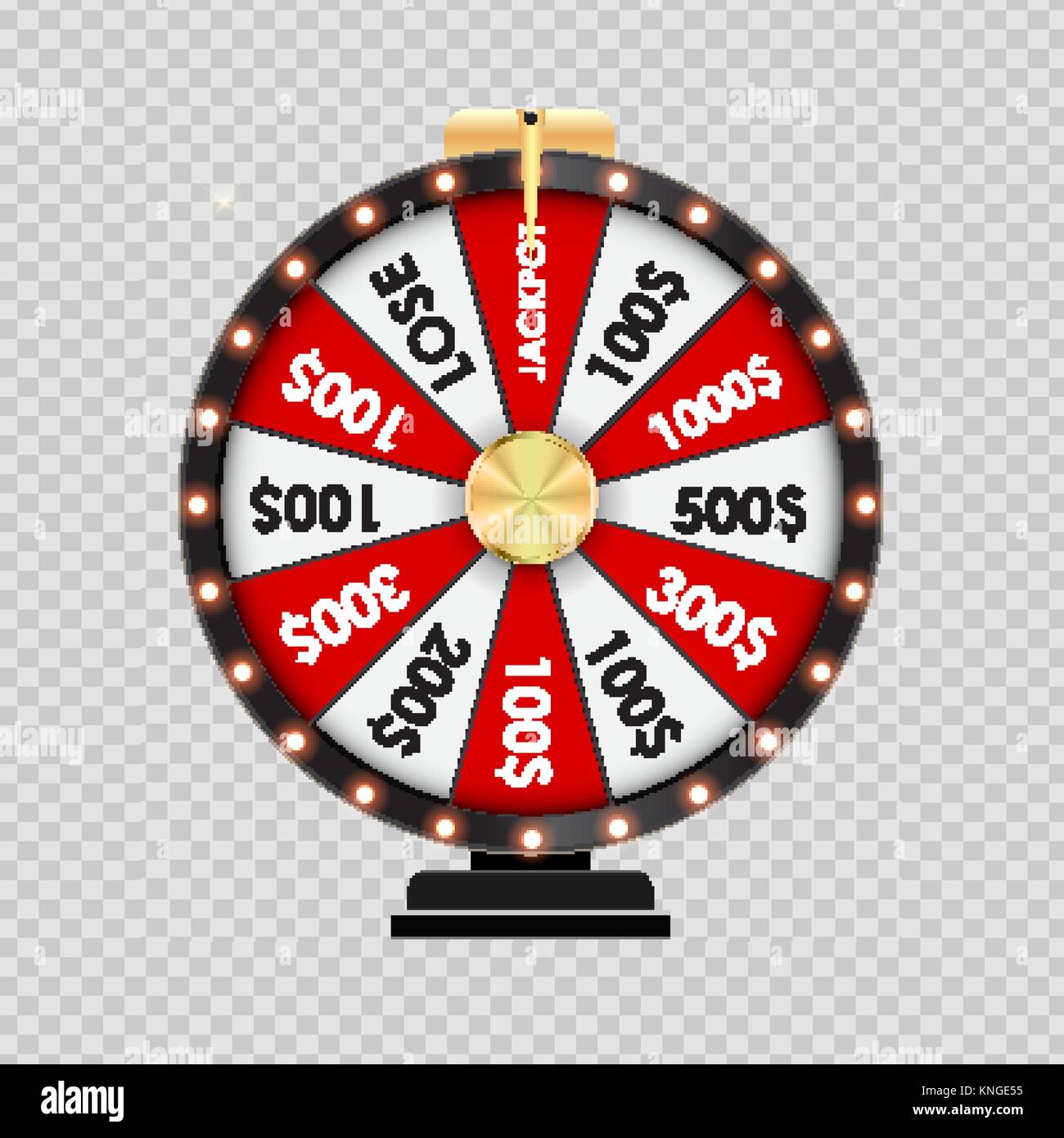 Wheel of Fortune, Lucky Icon on Transparent Background. Vector ...