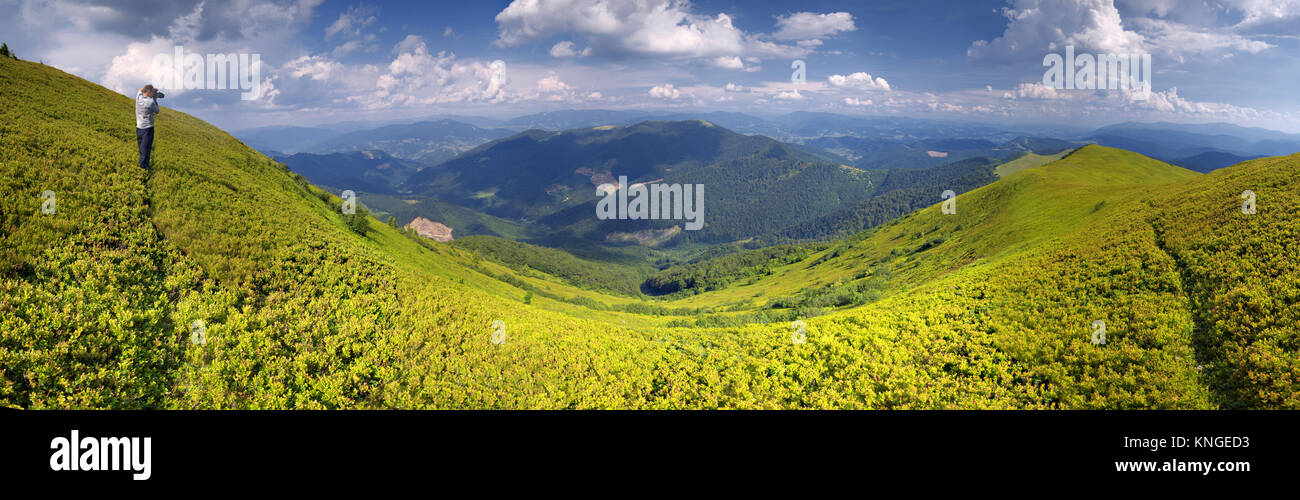 Beautiful sunny day is in mountain landscape Stock Photo - Alamy