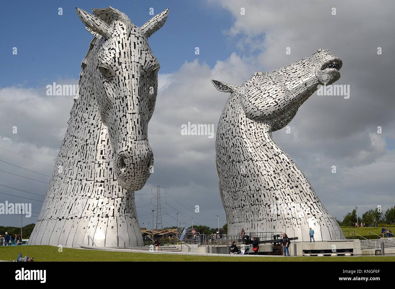 'KELPIES', MYTHICAL HORSE-HEAD STEEL SCULPTURES NEAR FALKIRK Stock ...