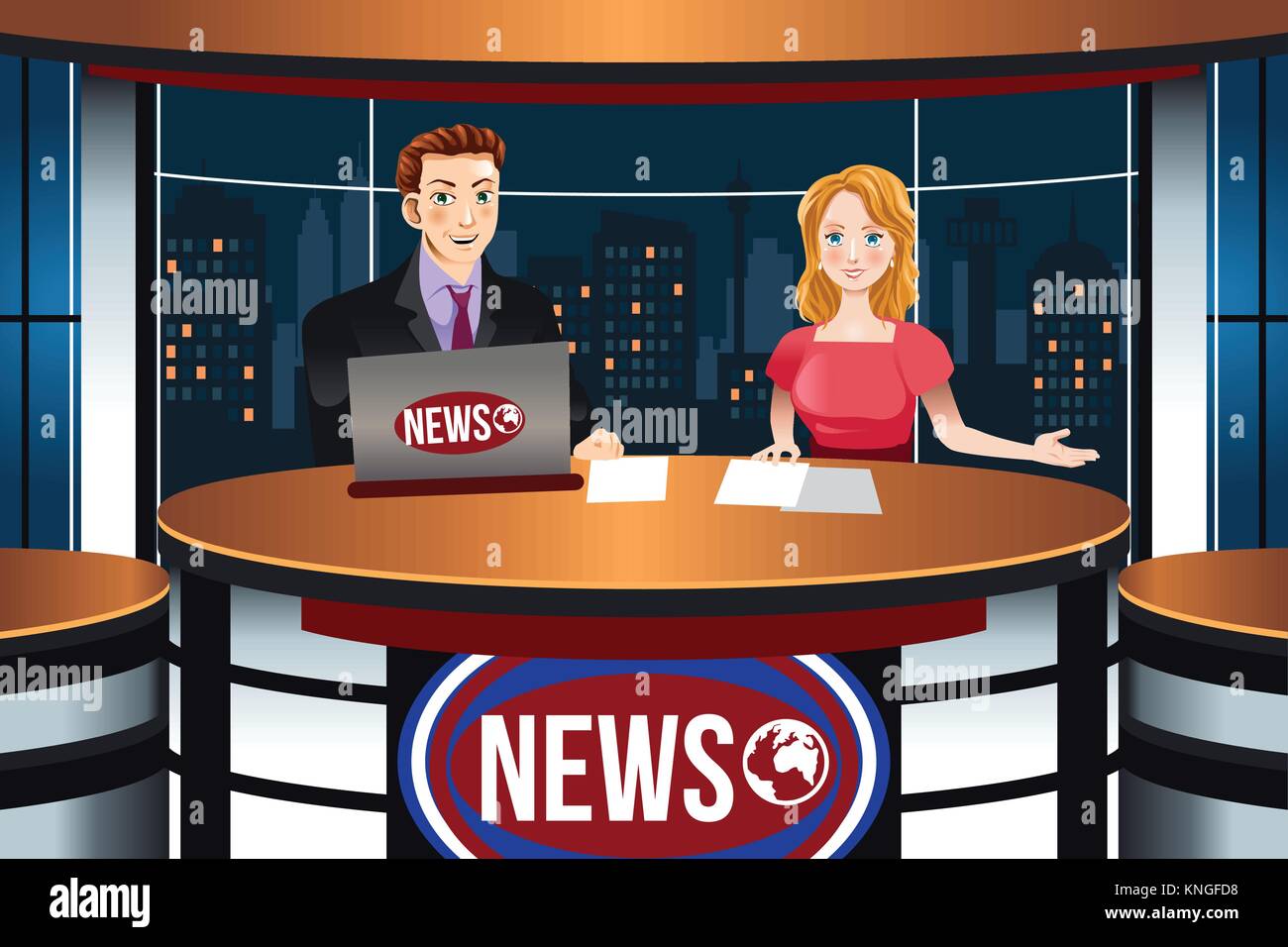A vector illustration of TV News Anchors Stock Vector Image & Art - Alamy