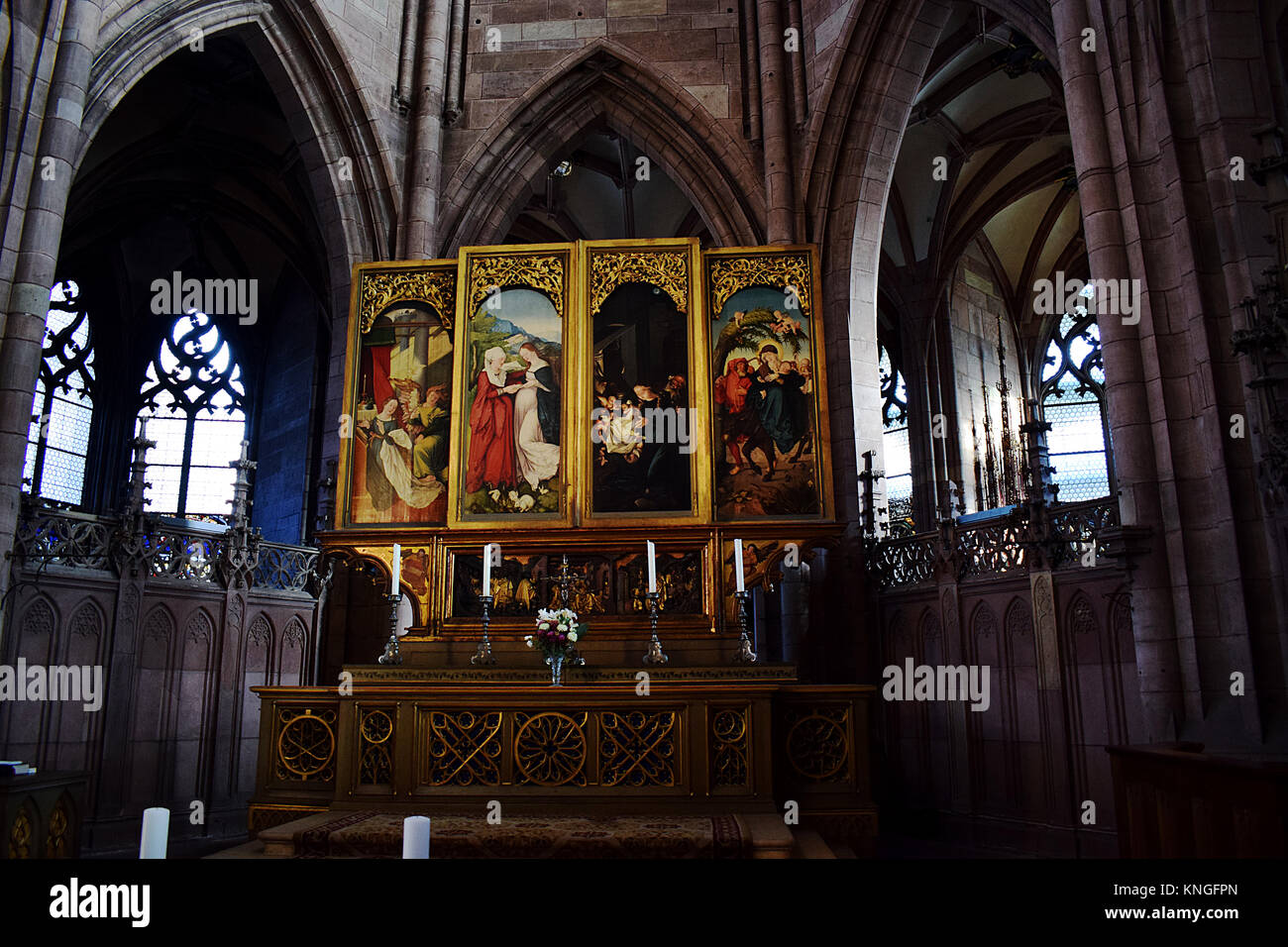 Freiburg Cathedral altar Stock Photo - Alamy