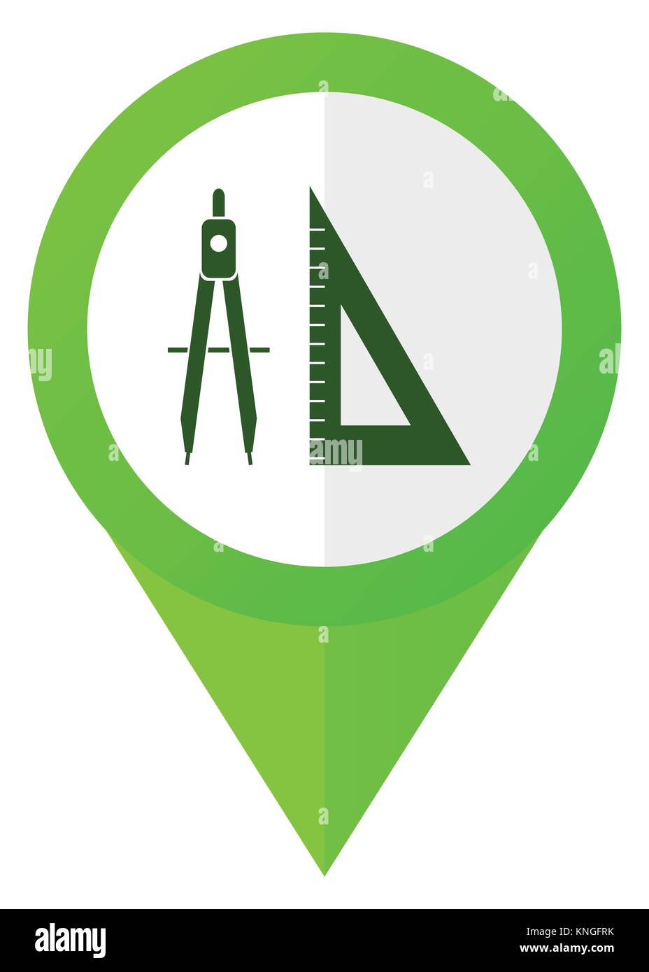 Learning green flat design pointer vector icon in eps 10 isolated on ...